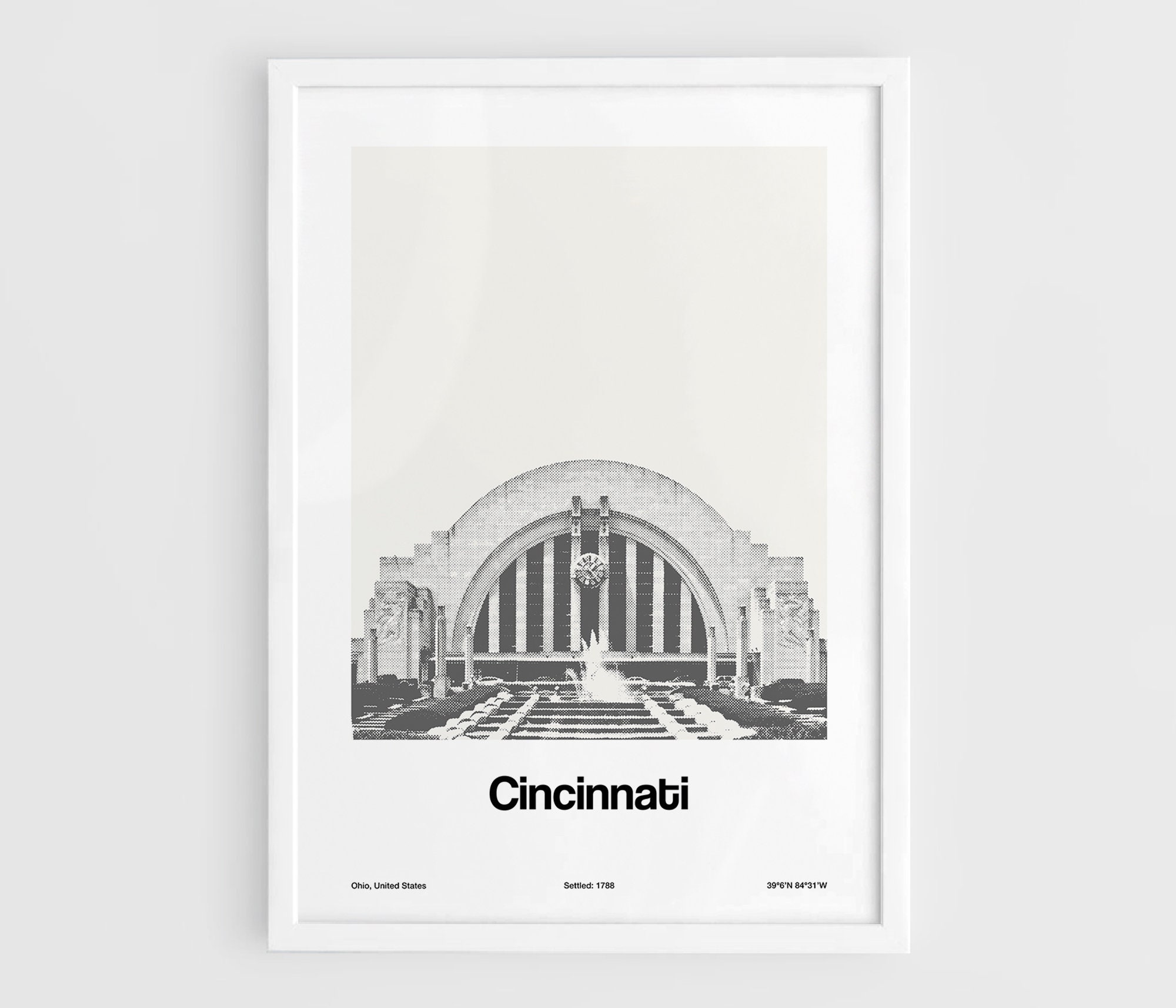 Cincinnati Poster City of Cincinnati OH Print Downtown - Etsy