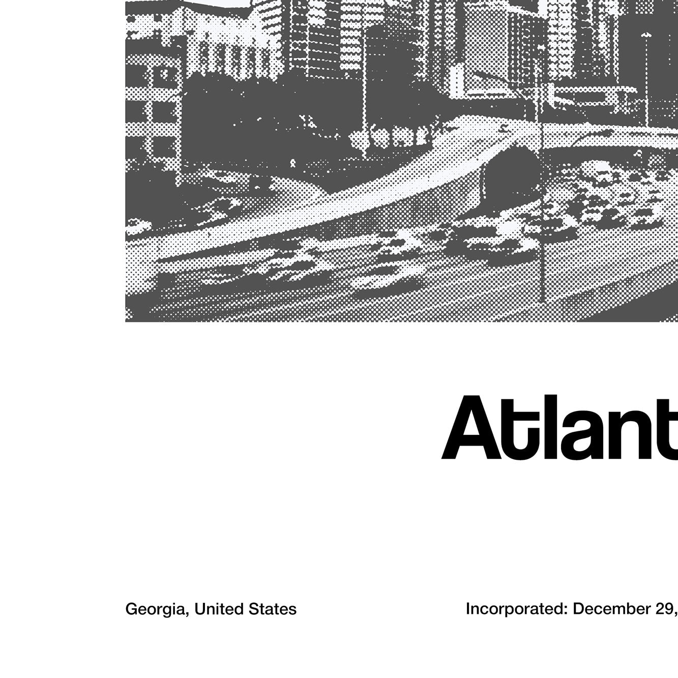 Atlanta Poster Atlanta Georgia Print Atlanta GA Skyline Wall | Etsy