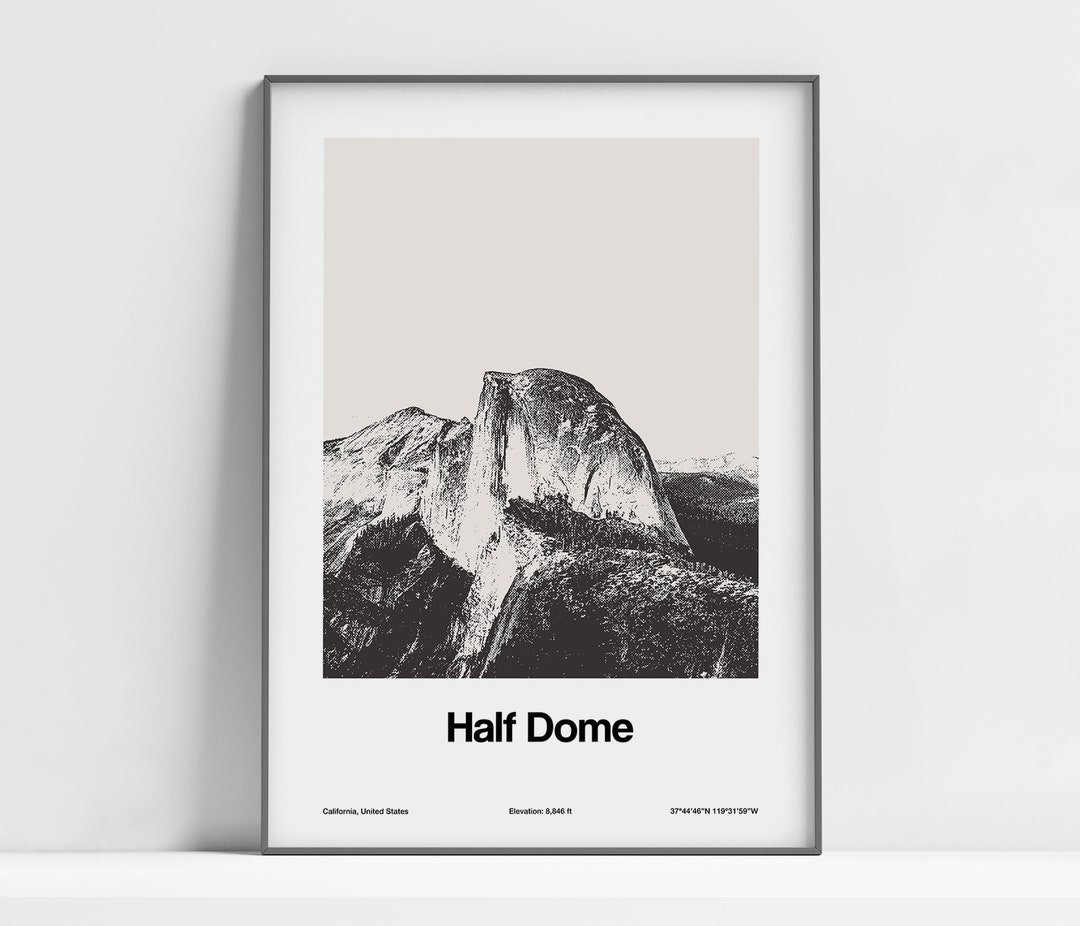 Half Dome Print, Half Dome CA Poster, Yosemite National Park Half Dome ...