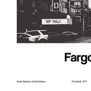 Fargo Poster North Dakota, Fargo ND, Fargo City Skyline, Fargo Downtown ...