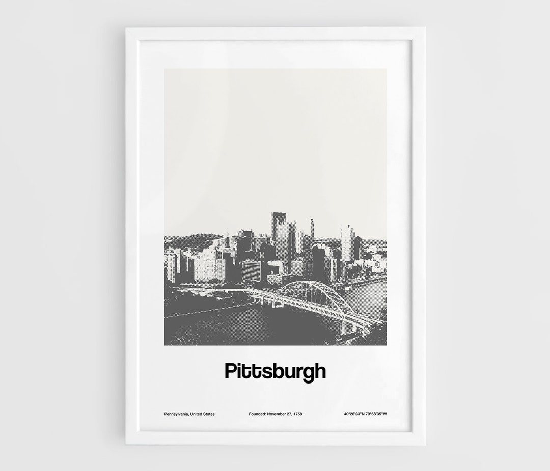 Pittsburgh Skyline Print, Pittsburgh Pennsylvania Poster, Pittsburgh ...