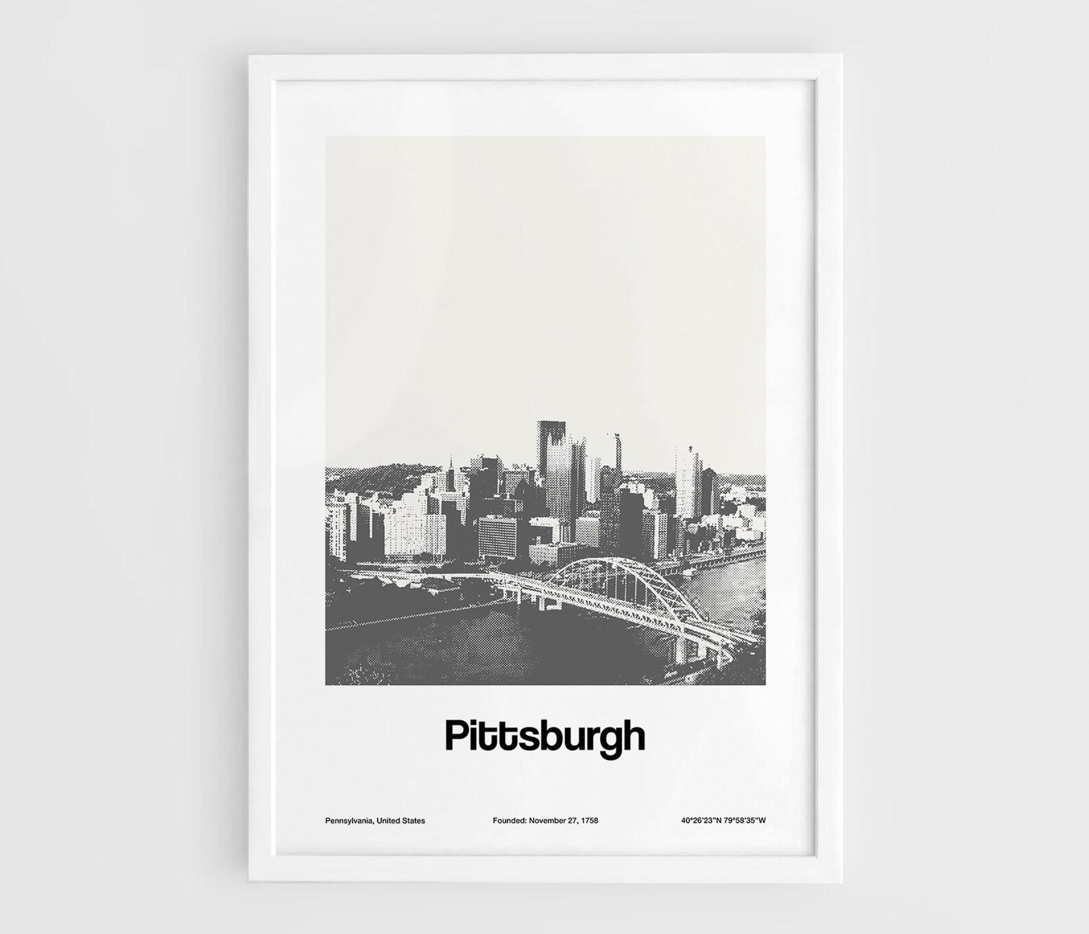 Pittsburgh Skyline Print Pittsburgh Pennsylvania Poster | Etsy