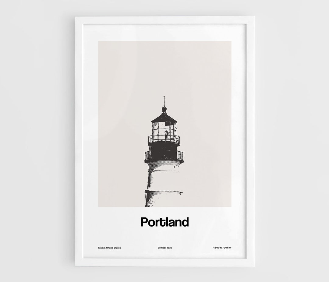 Portland Head Light Maine Poster, Portland Lighthouse ME Print ...