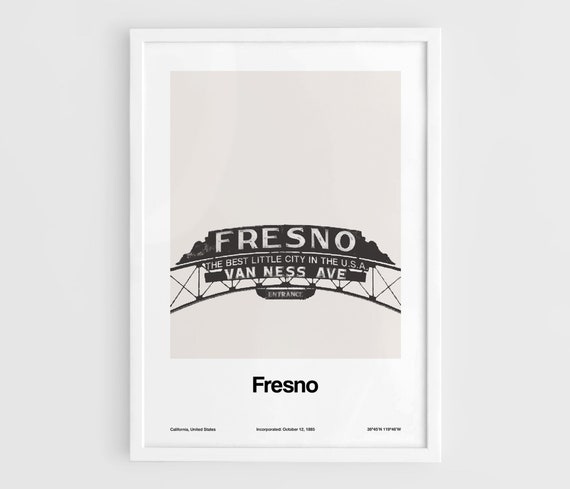 Fresno CA Print Fresno Sign City Entrance Poster Fresno | Etsy