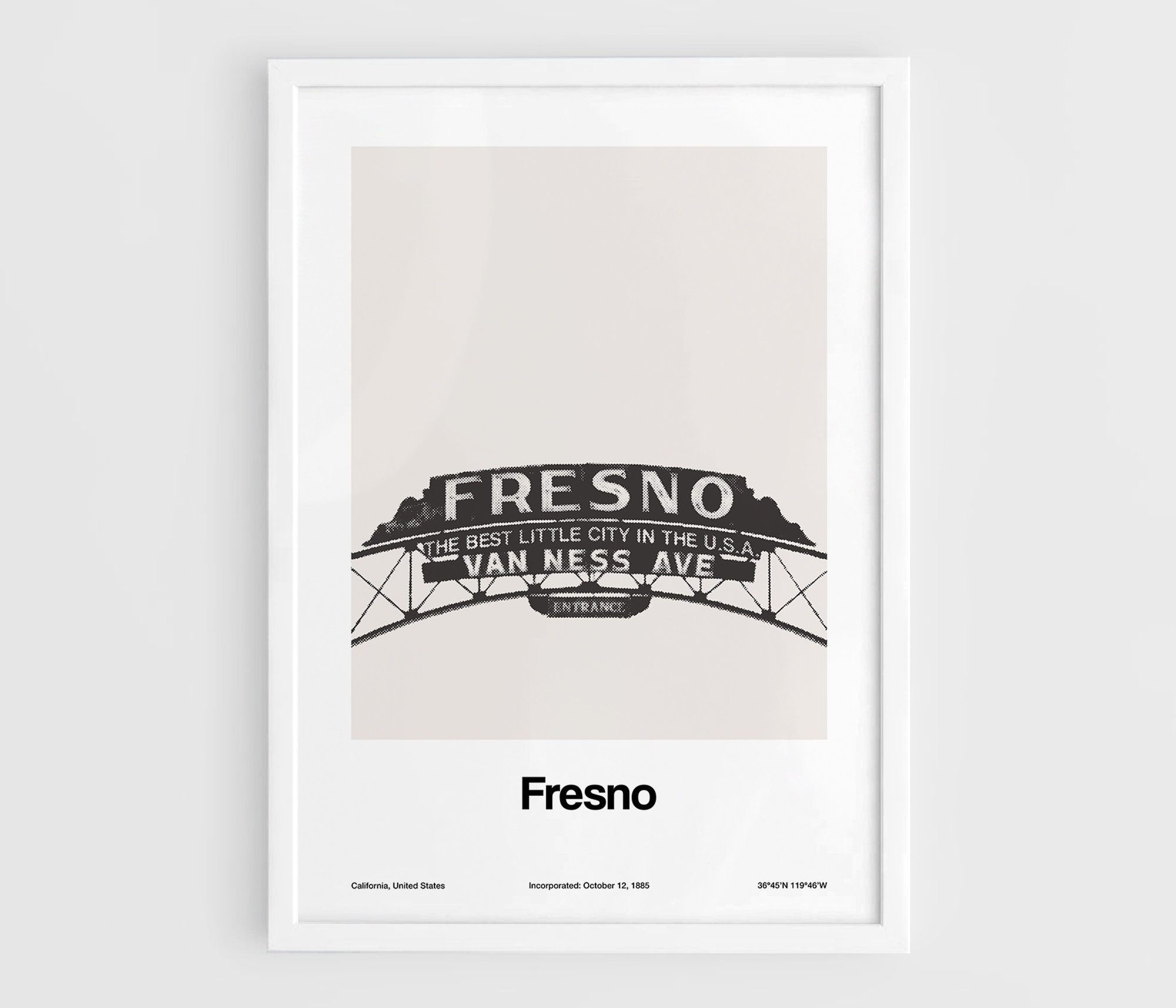 Fresno CA Print Fresno Sign City Entrance Poster Fresno | Etsy
