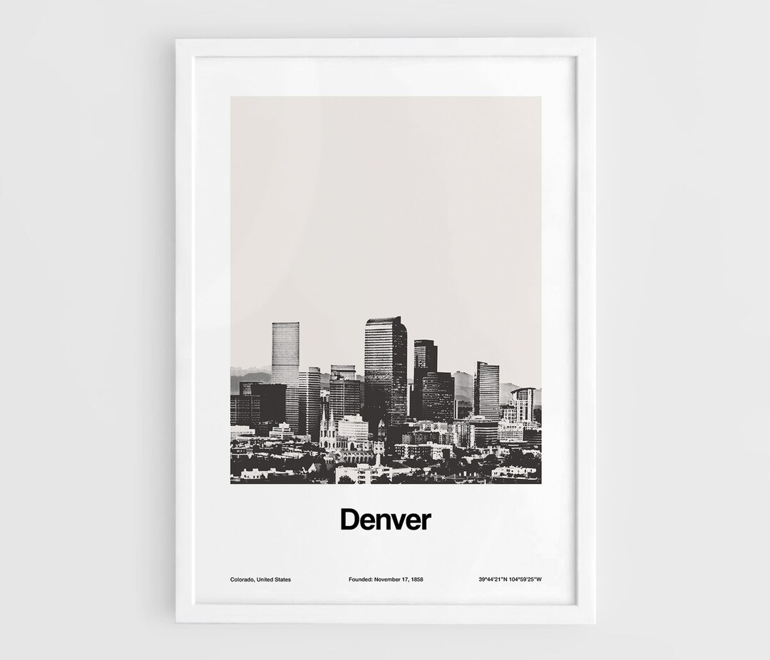 Denver Skyline Art Print, Denver CO, Denver Poster, Denver Colorado ...