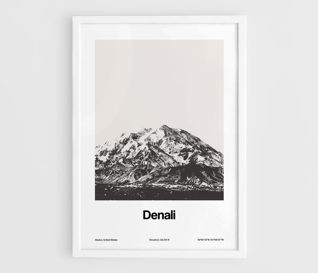 Denali Alaska Poster, Denali Mount Print, Denali National Park Alaska ...