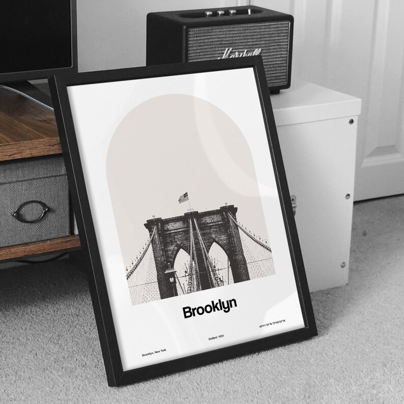 Brooklyn Bridge Print, Brooklyn Poster, Brooklyn Bridge New York ...