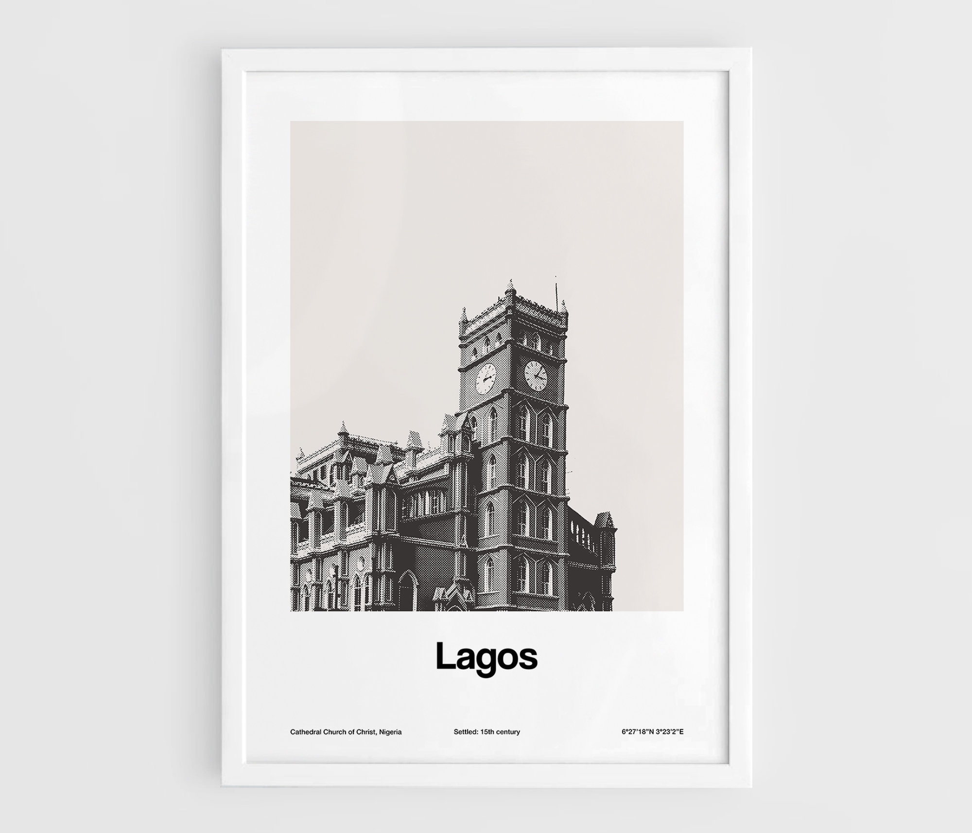 Lagos Nigeria Poster, Lagos Print, Lagos Cathedral Church of Christ ...