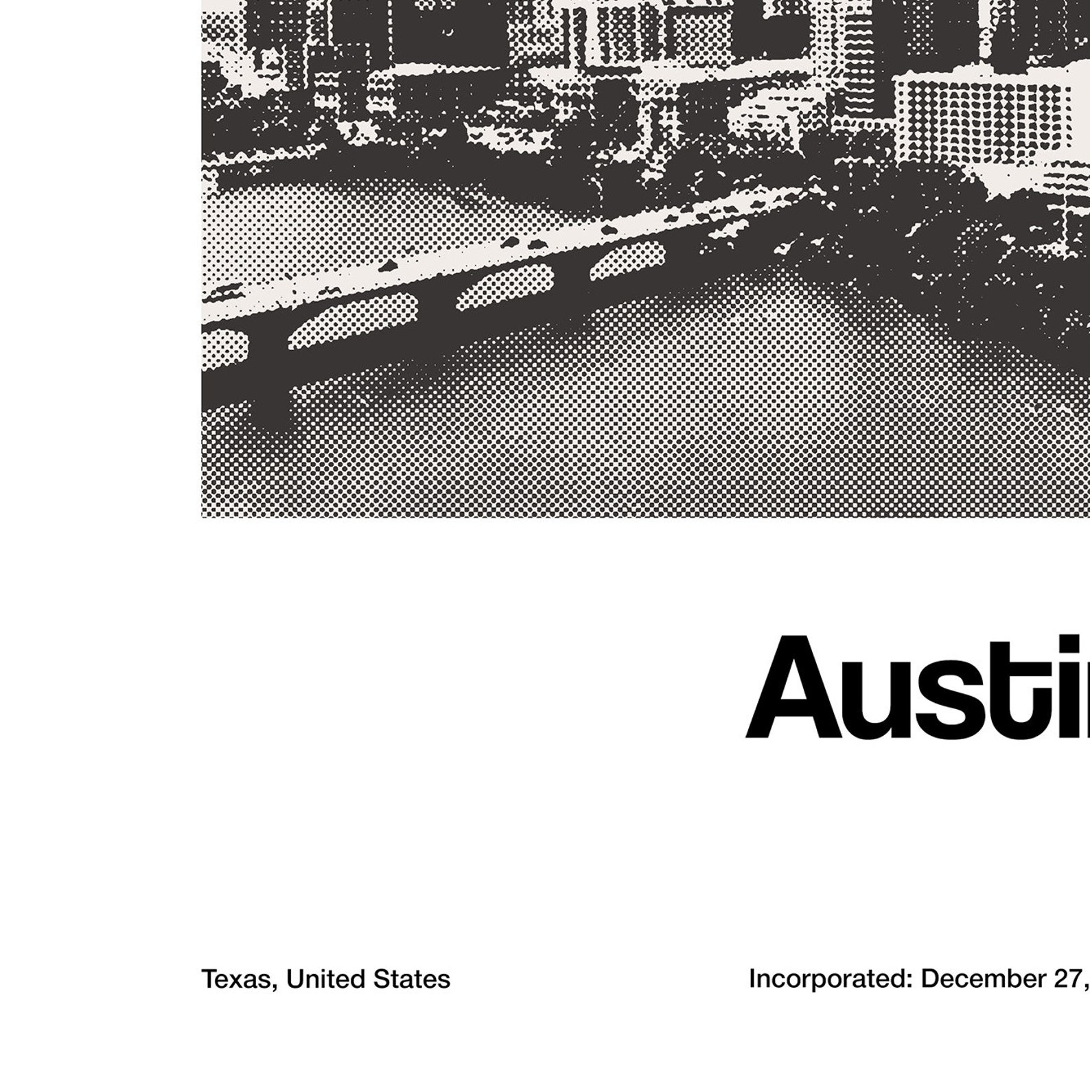 Austin Skyline Print Austin Texas Poster Downtown Austin TX | Etsy