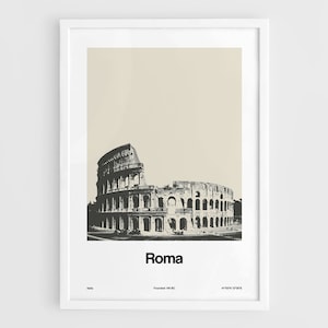 Rome Poster, Rome Colosseum Italy Print, Rome Skyline Roma Colosseo ...