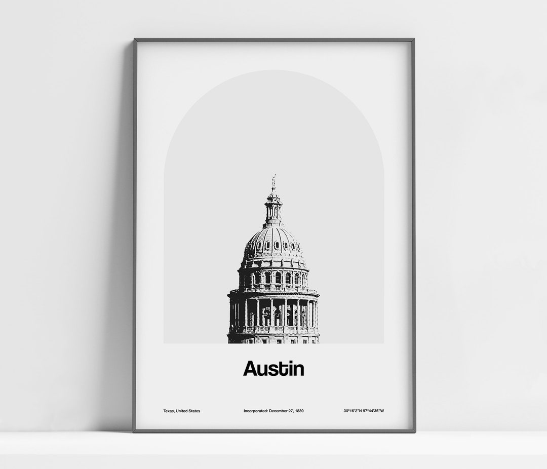 Austin TX Print, Austin Texas Poster, Austin Texas State Capitol ...