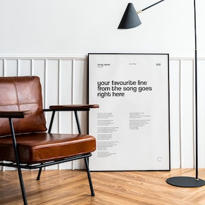 Custom Song Print, Custom Music Poster, Personalised Lyric Art Print ...