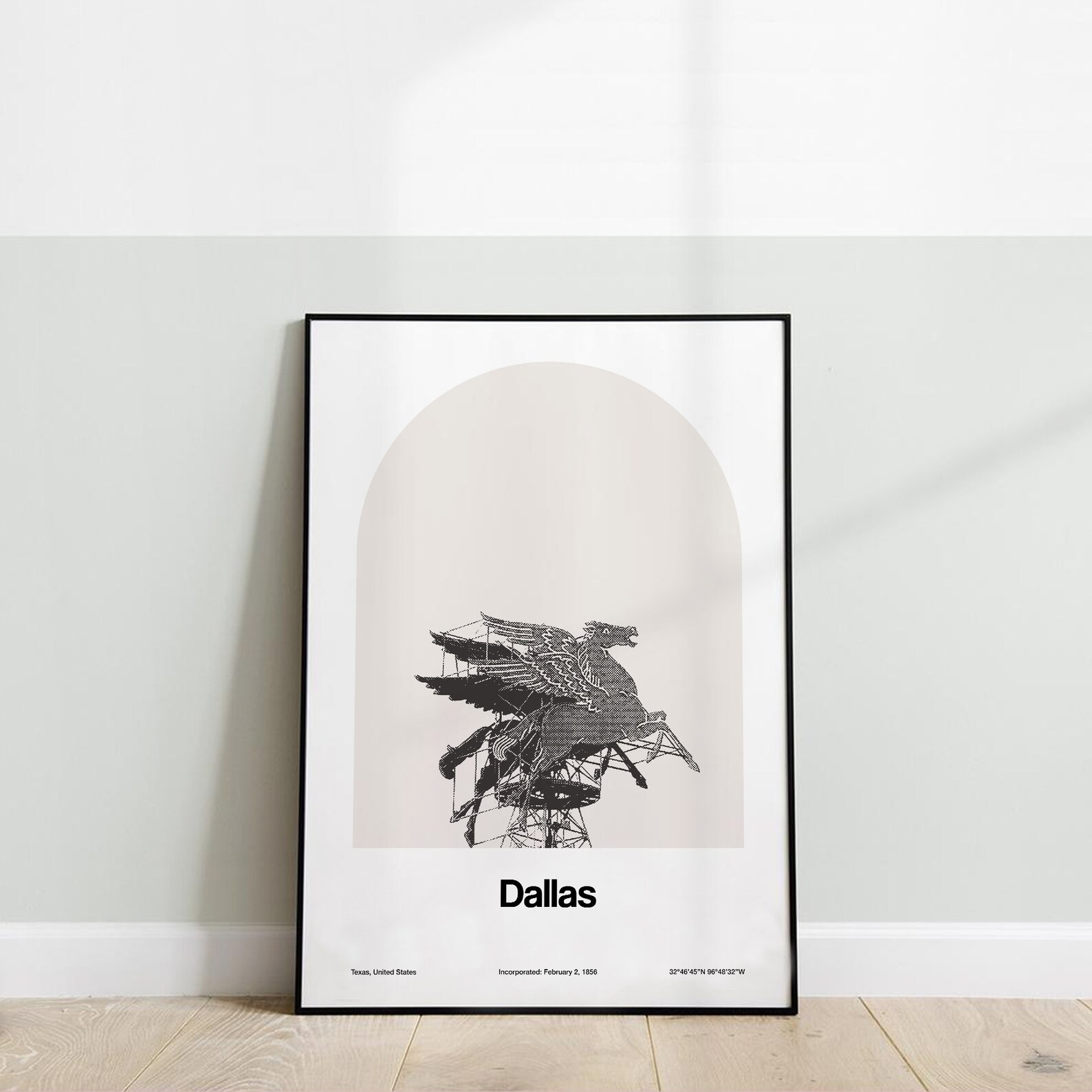 Dallas Print Pegasus Dallas TX Poster Dallas Texas Flying - Etsy