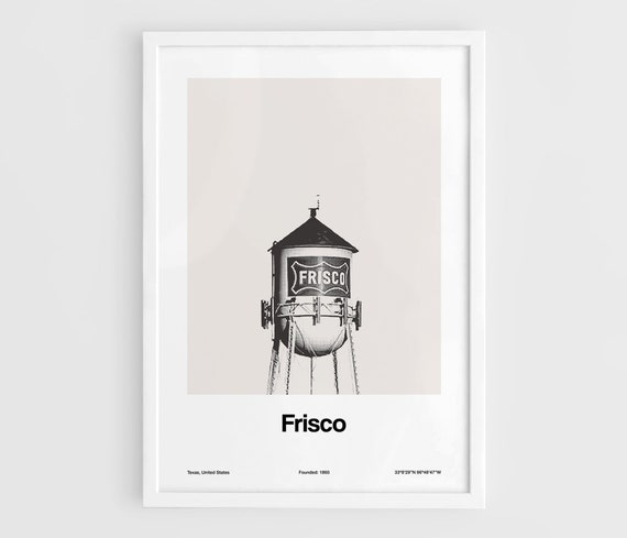 Frisco Texas Poster Downtown Frisco TX Print Frisco Water - Etsy