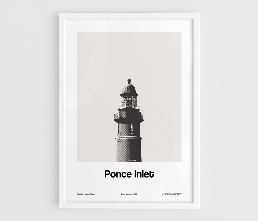 Ponce Inlet Print, Ponce De Leon Inlet Light Ponce Inlet Florida Poster ...