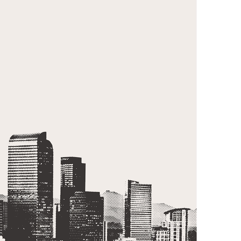 Stampa artistica di Denver Skyline, Denver CO, poster di Denver ...