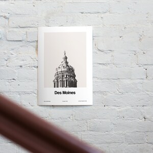 Des Moines Print, Des Moines IA Poster, Des Moines Iowa State Capitol ...