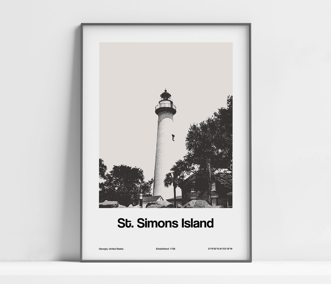 St Simons GA Poster, St Simons Island Georgia Print, St Simons Island ...