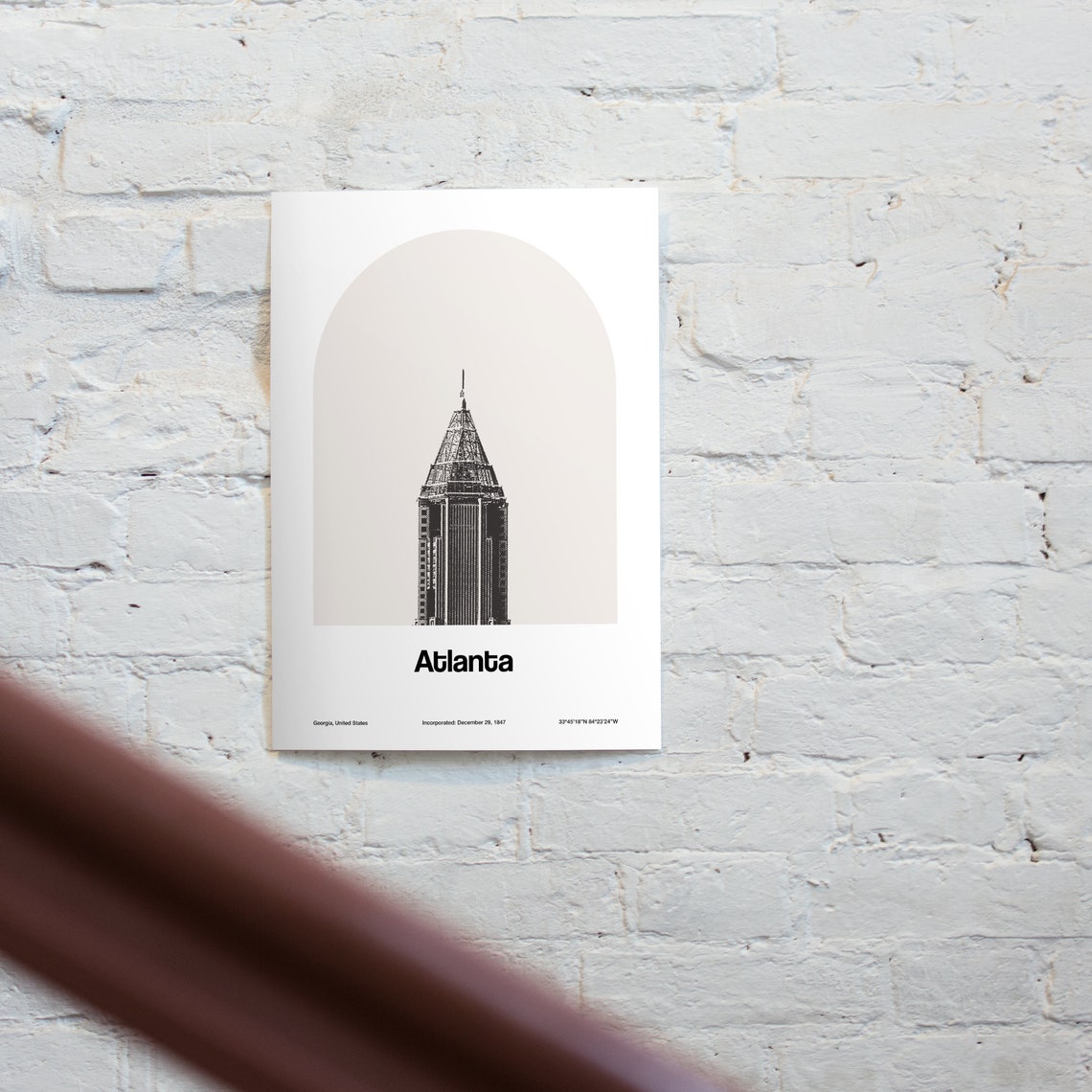 Atlanta Georgia Print Atlanta GA Poster Downtown Atlanta - Etsy