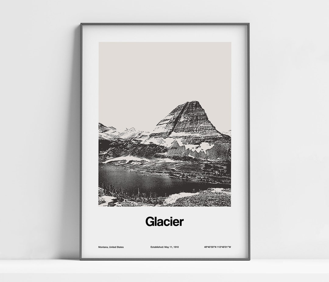 Glacier National Park Poster, Glacier Print, Glacier Mountains, Glacier ...