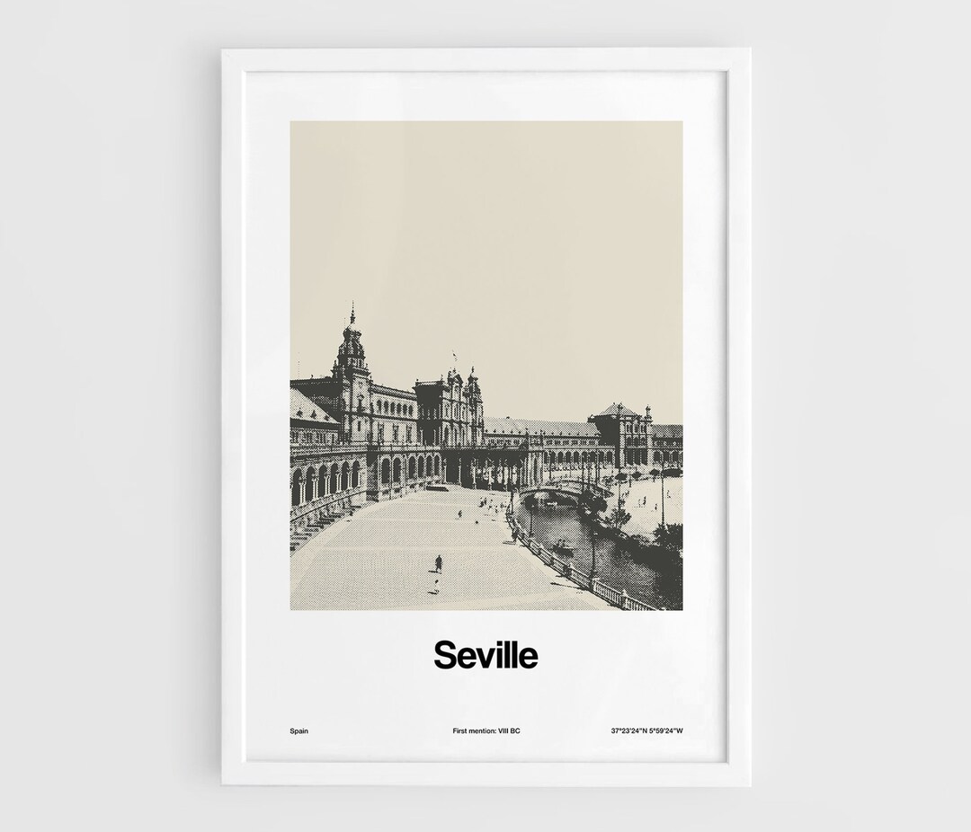 Seville Print, Plaza De Espana Sevilla Poster, Seville Skyline Spain ...