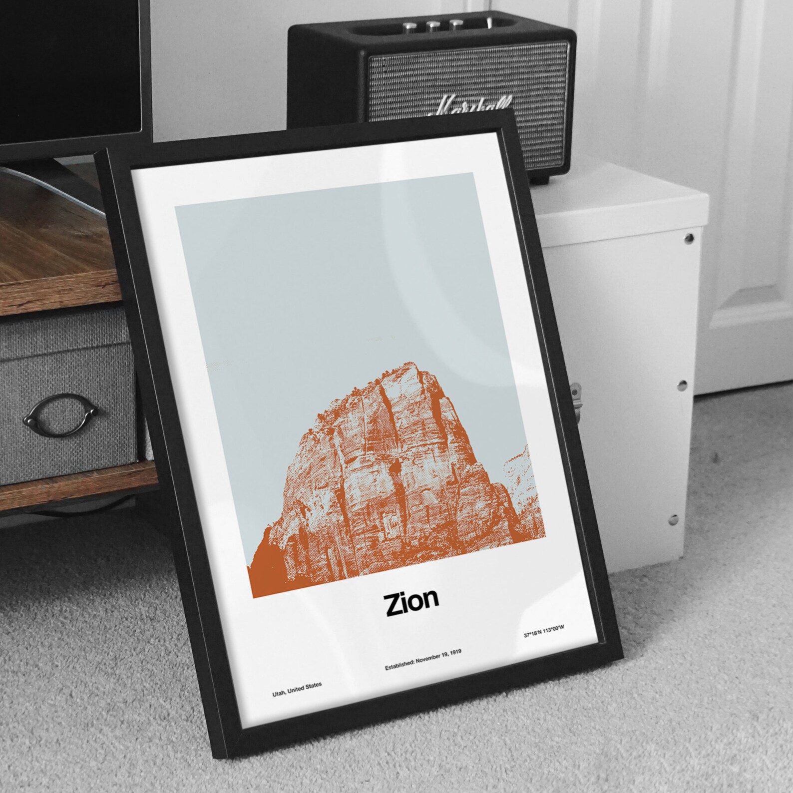 Zion National Park Poster Angels Landing Zion Canyon National - Etsy