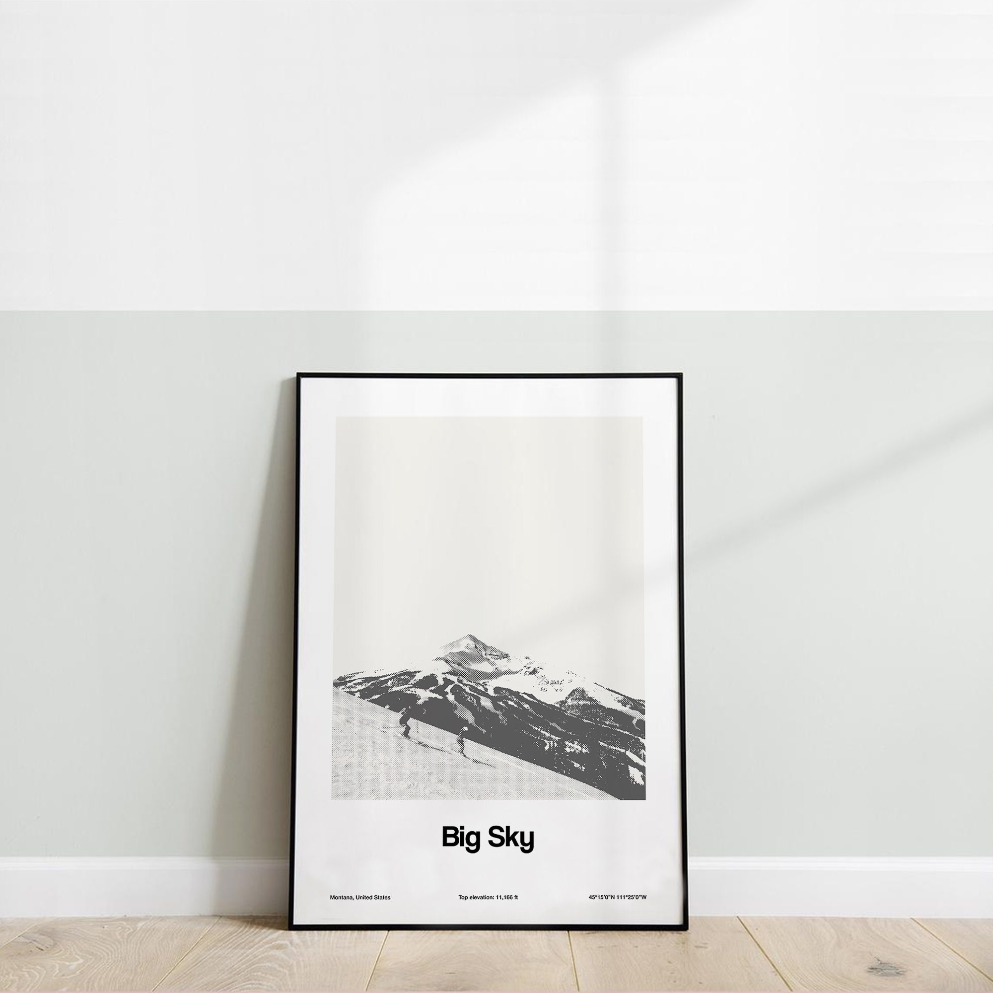 Big Sky Montana Print, Big Sky Poster Lone Peak MT, Big Sky Black White ...