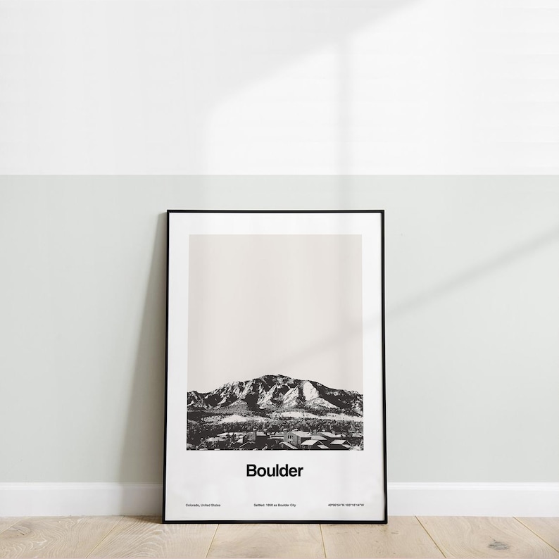 Boulder CO Print, Boulder Colorado Poster the Flatirons Rock Mountains ...
