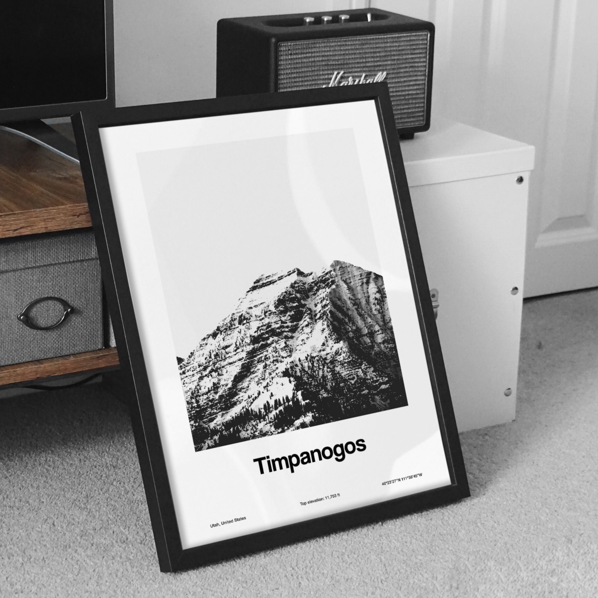 Mount Timpanogos UT Print, Mount Timp Utah Mountains Poster, Orem City ...