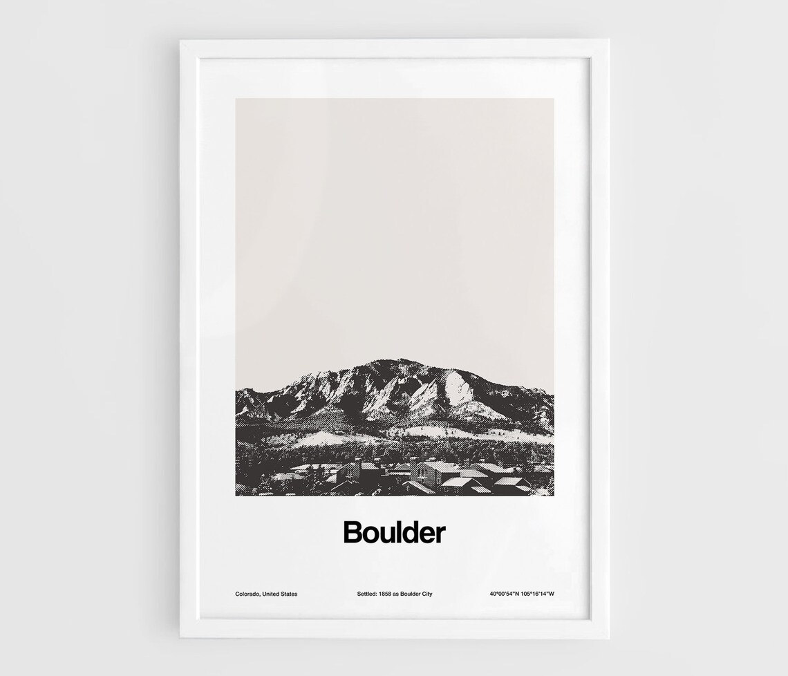 Boulder CO Print Boulder Colorado Poster The Flatirons rock | Etsy