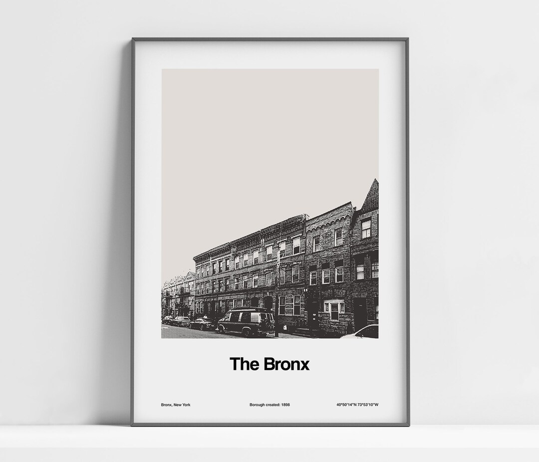 The Bronx Poster, the Bronx New York Print, Bertine Block Historic ...