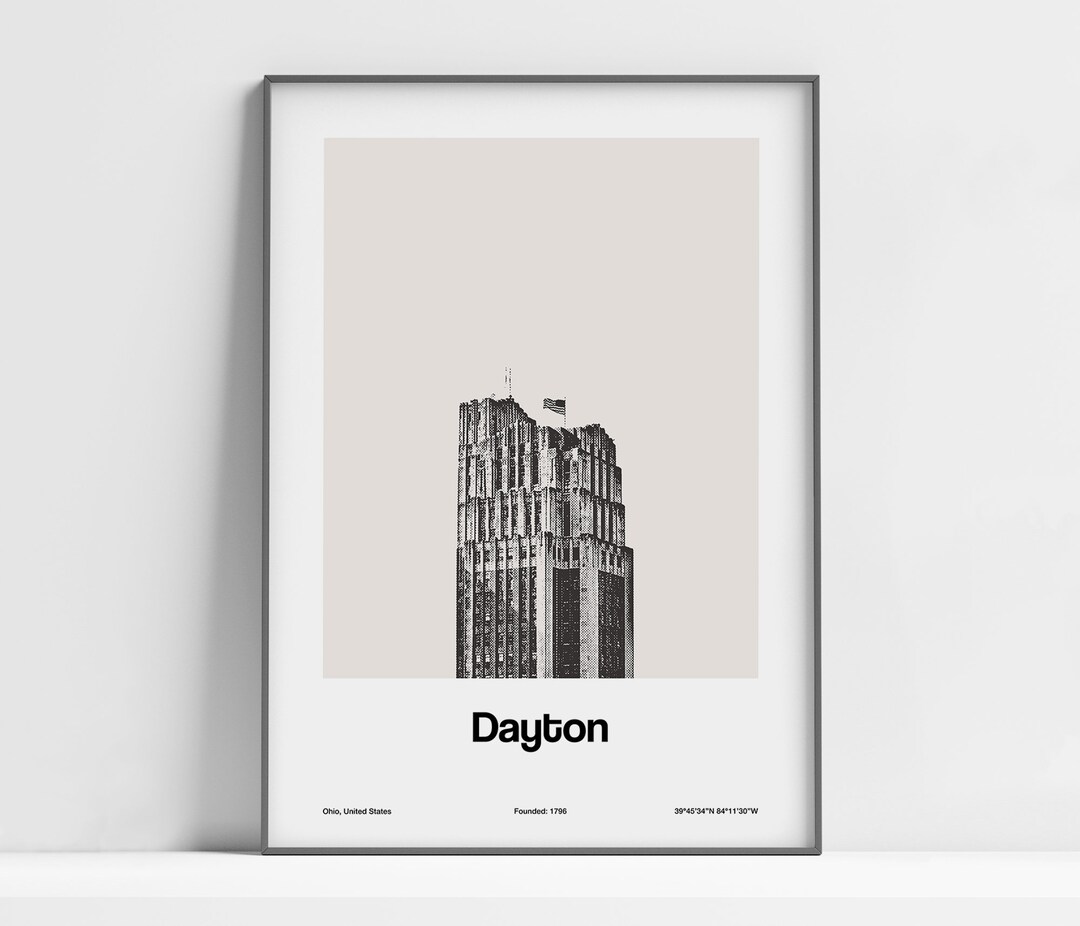 Dayton OH Print, Liberty Tower Dayton Print, Downtown Dayton Poster ...