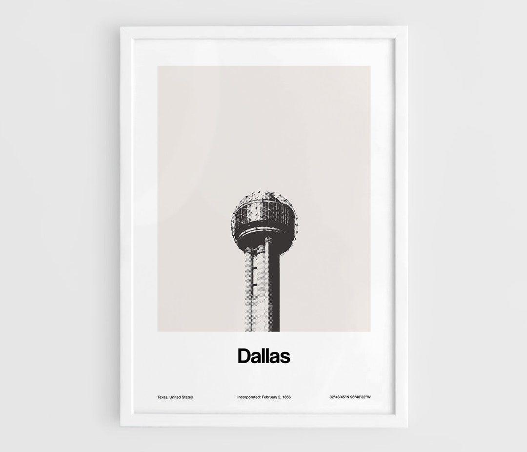Dallas Print, Reunion Tower Dallas TX Poster, Dallas Texas Photography ...