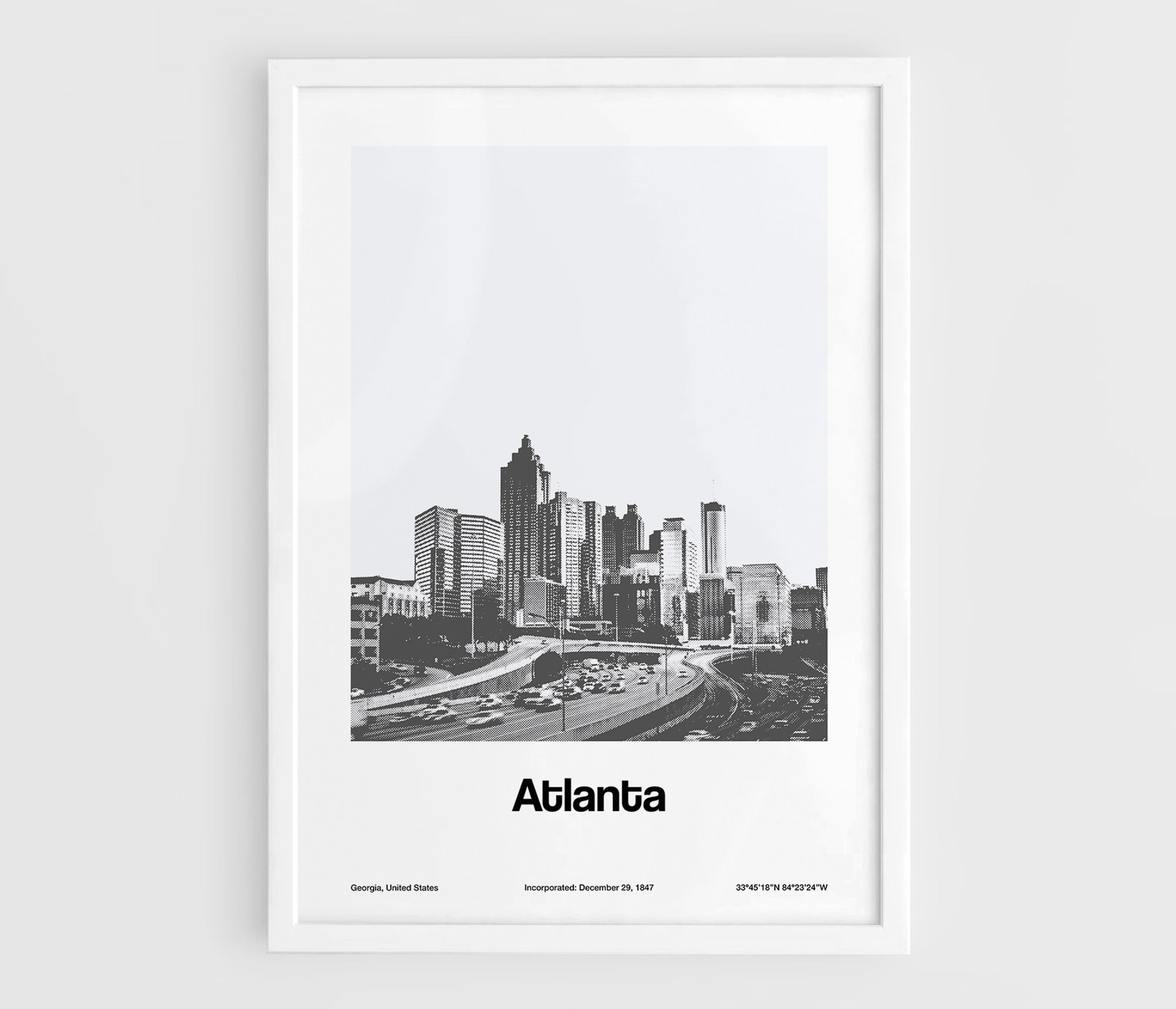 Atlanta Poster Atlanta Georgia Print Atlanta GA Skyline Wall - Etsy