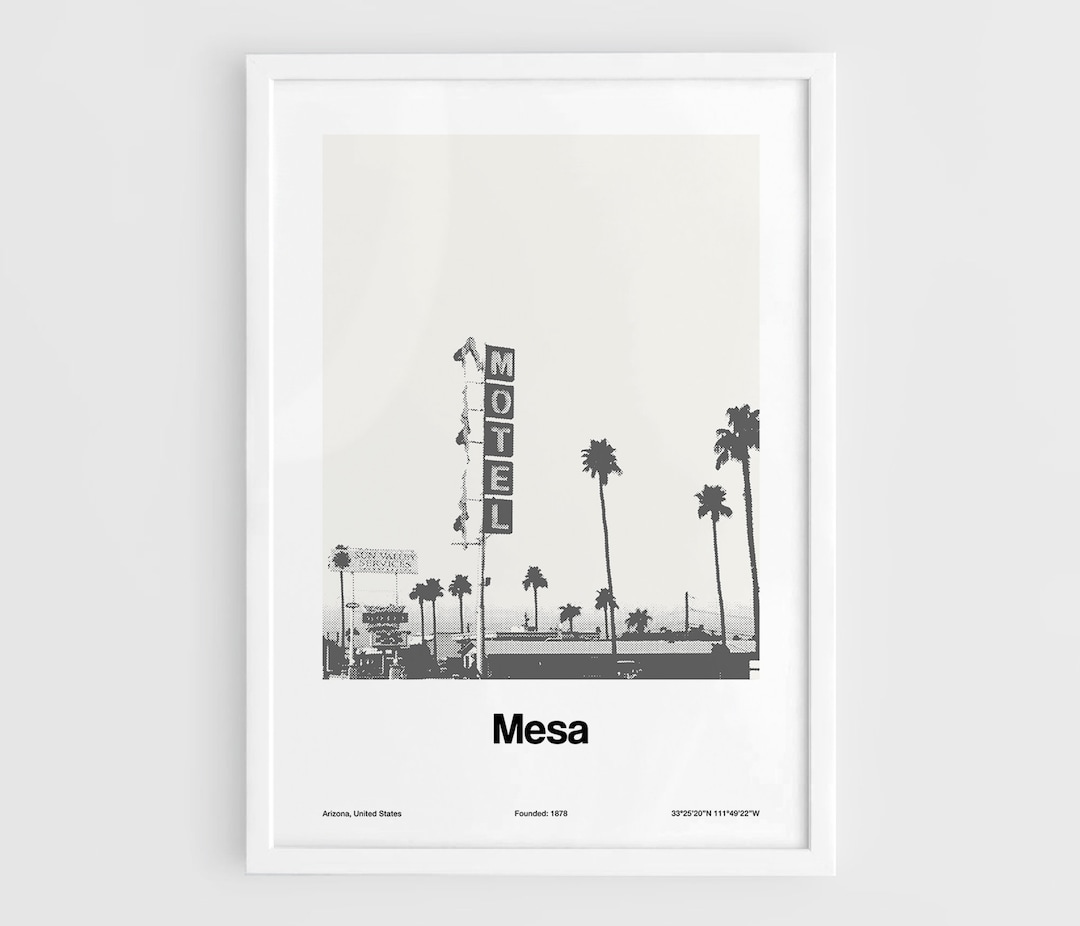 Mesa Arizona Print, Starlight Motel Diving Lady Sign Mesa AZ Poster ...