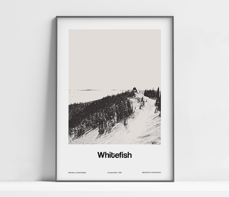 Whitefish MT Poster, Whitefish Montana Print, Downtown Whitefish Photo ...