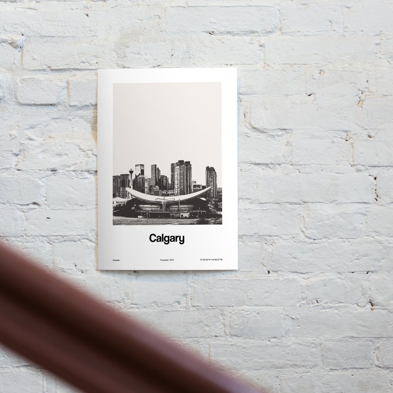 Calgary Print Downtown Calgary Skyline Canada Poster Calgary - Etsy