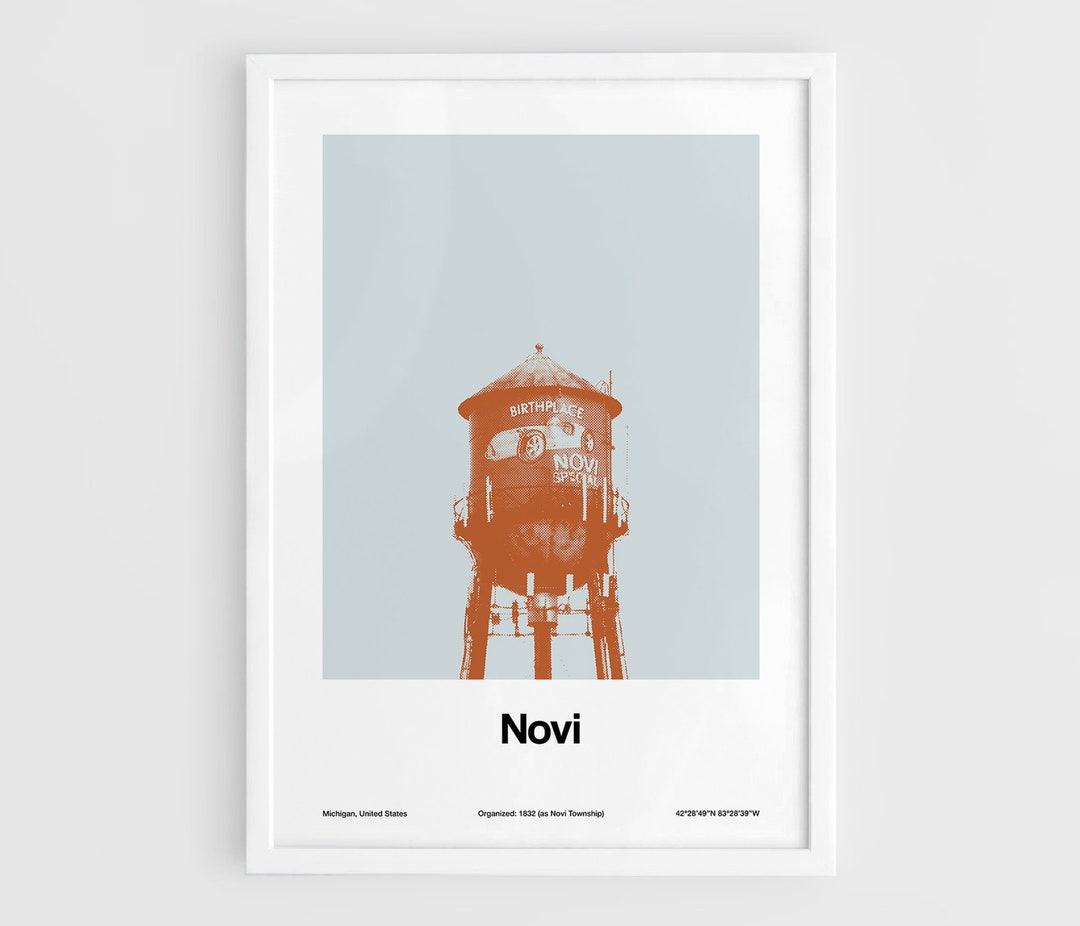 Novi Mi Print, Novi Water Tower Birthplace Novi Special, Novi Michigan ...