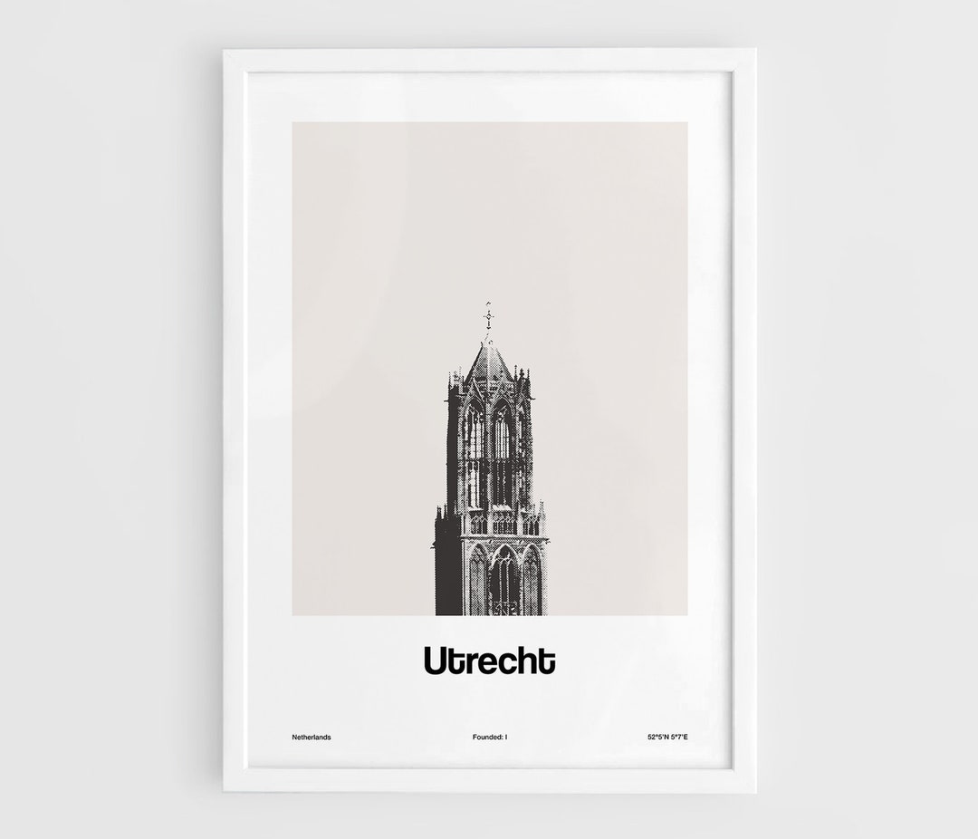 Utrecht Print, Utrecht Netherlands Poster, Dom Tower of Utrecht Skyline ...