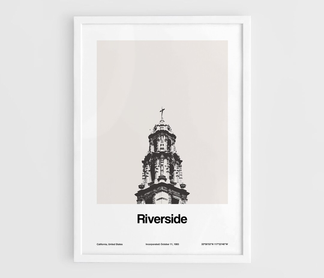 Riverside Print, Riverside California Poster, First Congregational ...