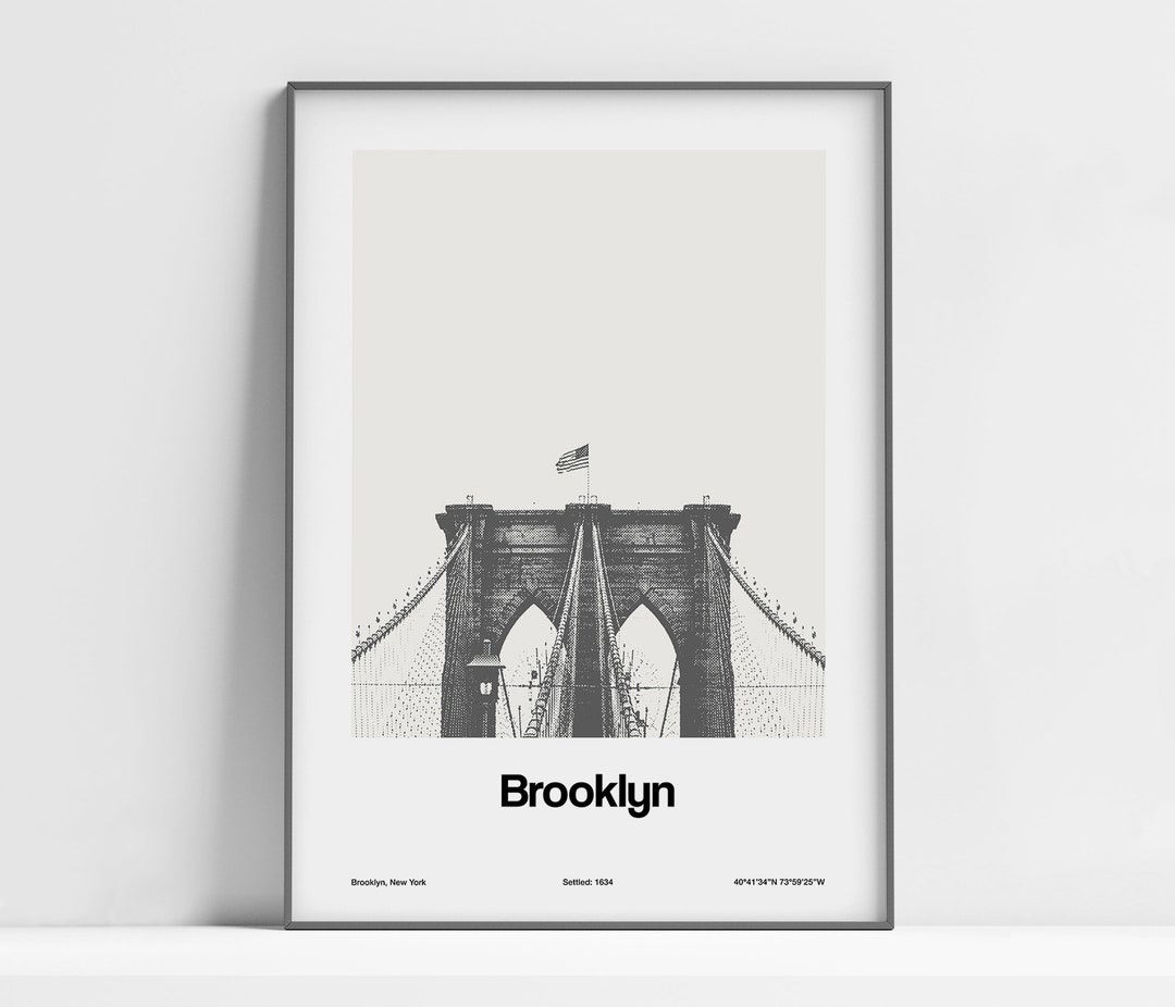 Brooklyn Print, Brooklyn Poster, Brooklyn Bridge New York, Brooklyn NYC ...