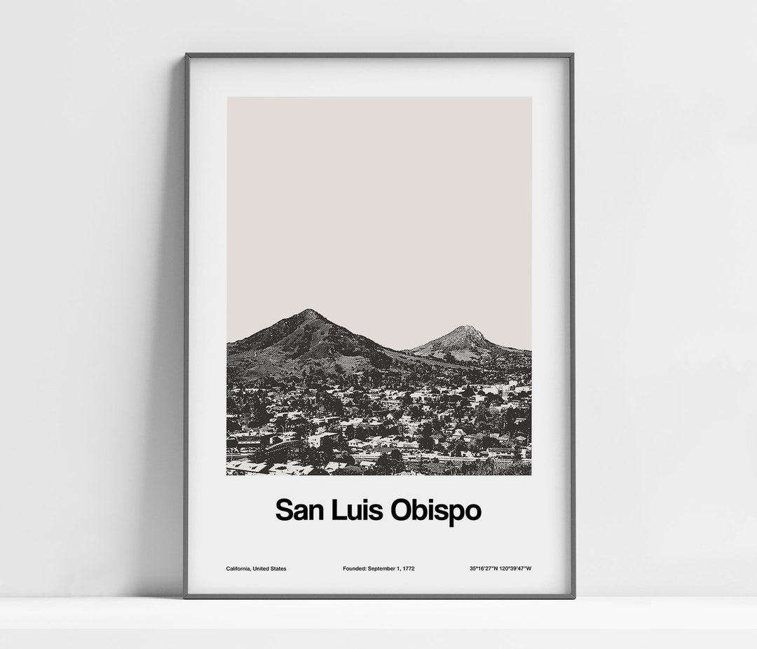 San Luis Obispo Print, San Luis Obispo CA Poster, San Luis Obispo ...