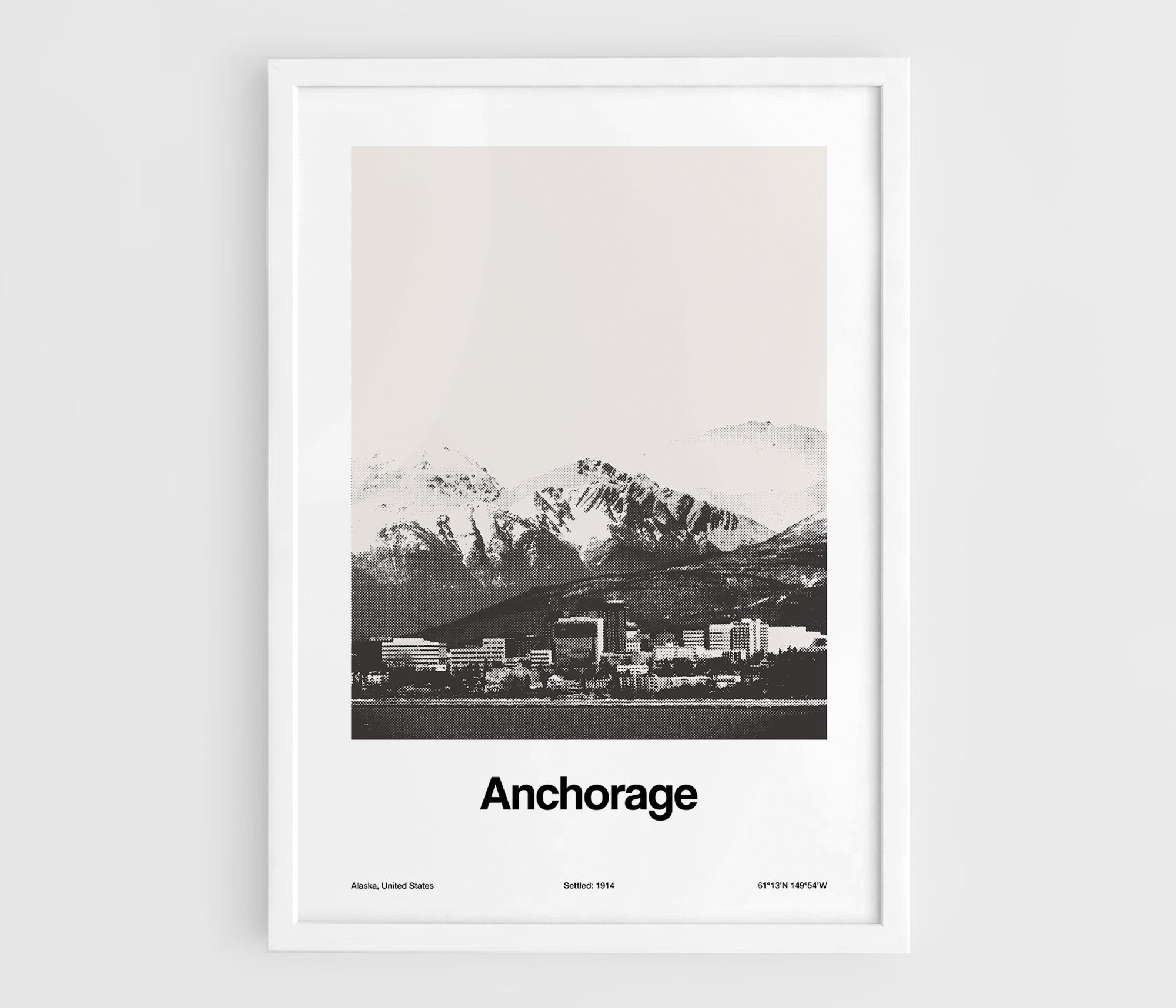 Anchorage Alaska Poster Anchorage Skyline Print Anchorage - Etsy