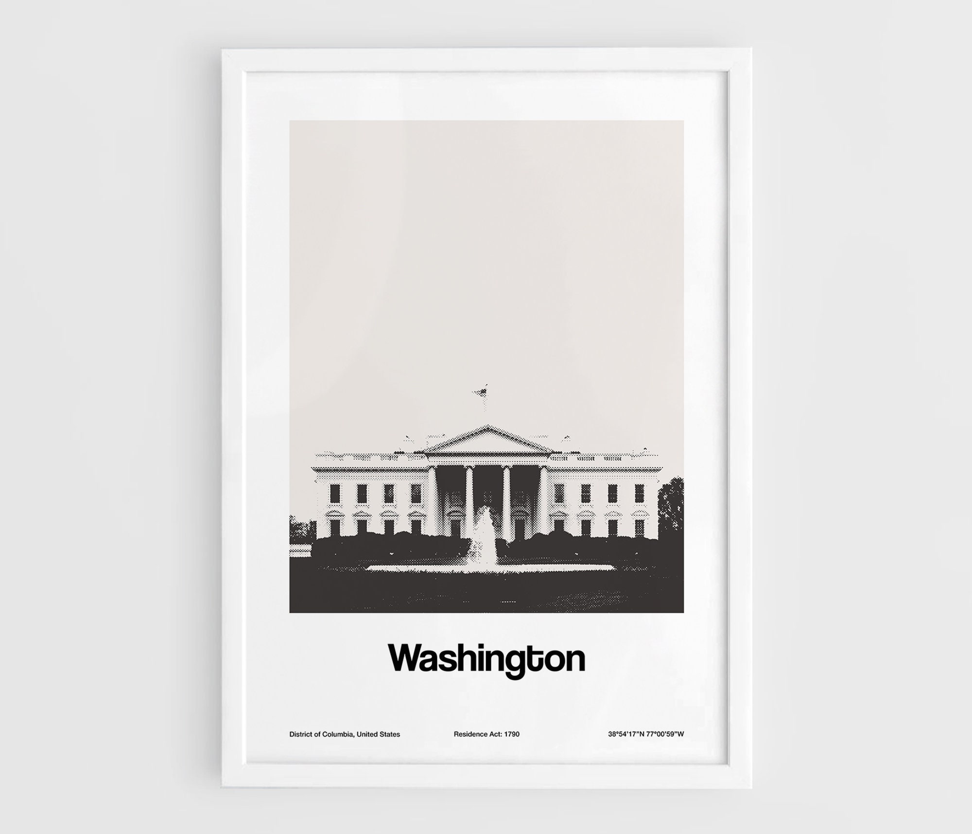 Washington DC Poster the White House Print Washington White - Etsy