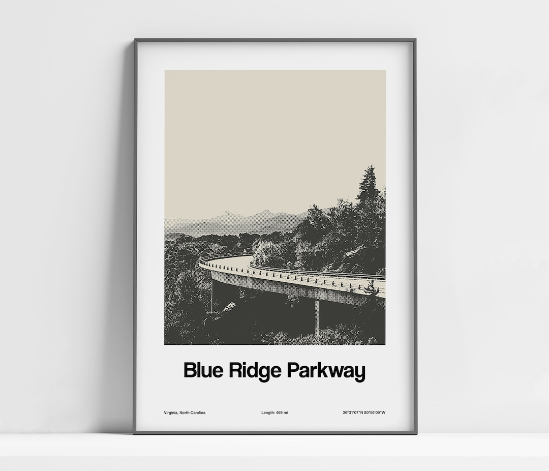 Blue Ridge Parkway Print, Blue Ridge Parkway Poster, Blue Ridge ...