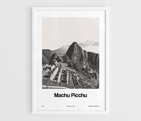 Machu Picchu Poster Machu Picchu Peru Art Print Cusco Region - Etsy