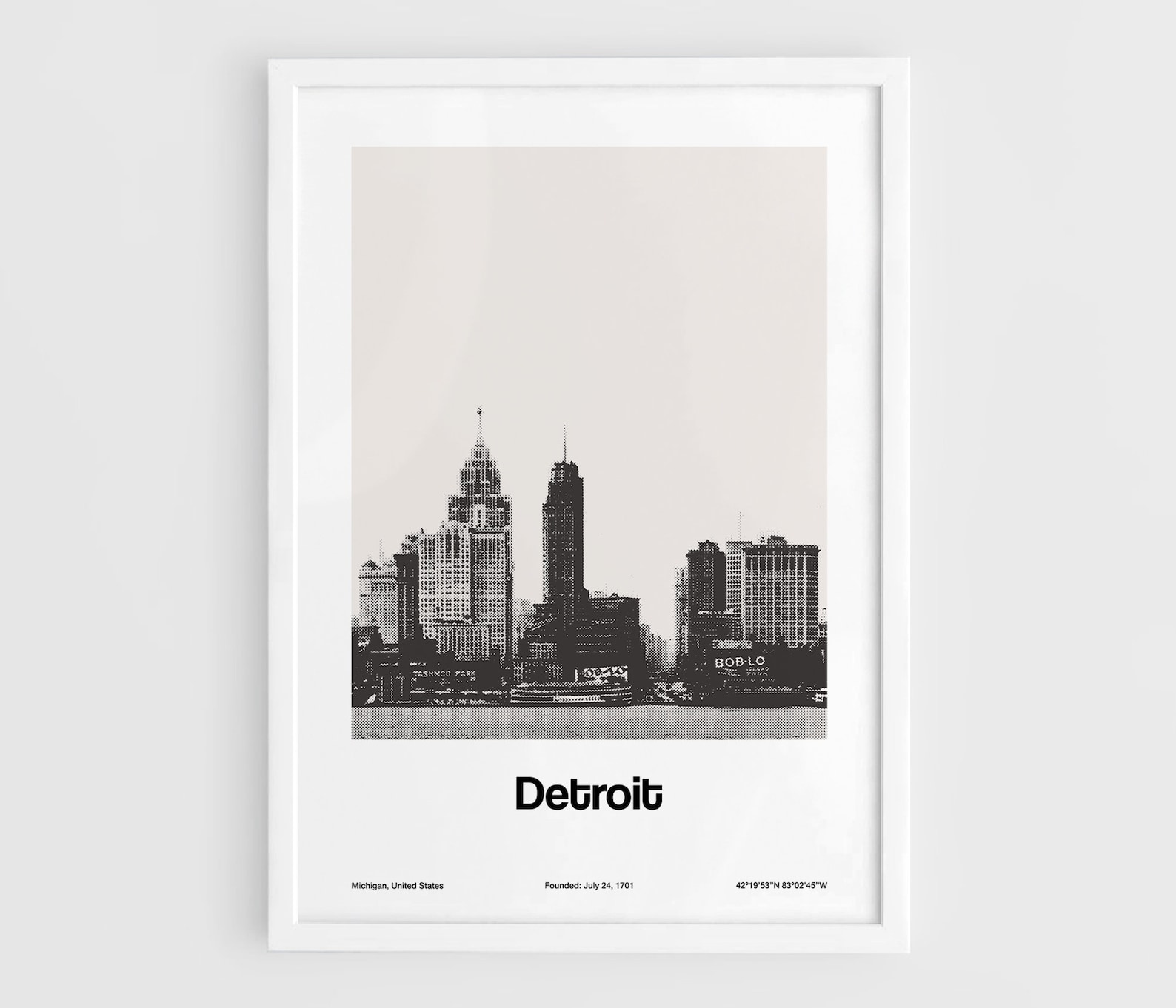Old Detroit Skyline Historic Photography Detroit River Black - Etsy