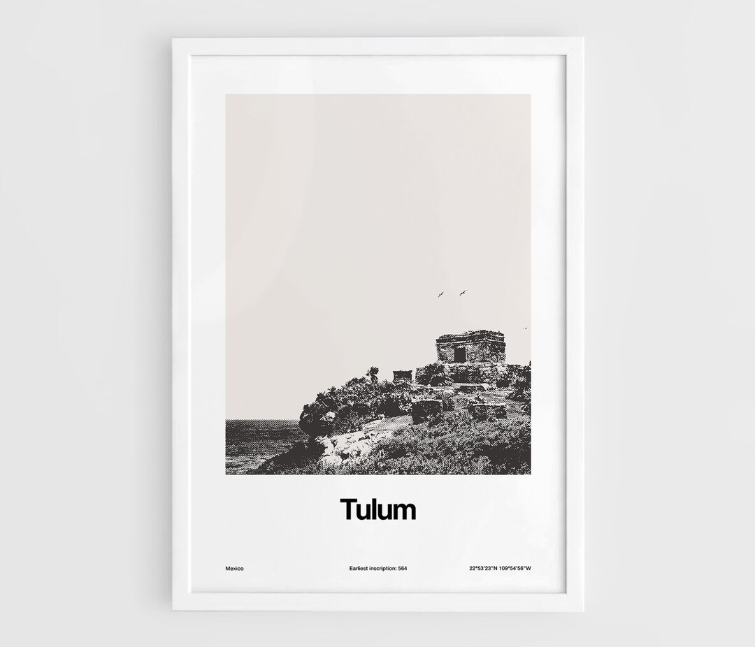Tulum Mexico Poster, the Ancient Fortress of Tulum Print, Tulum Temple ...