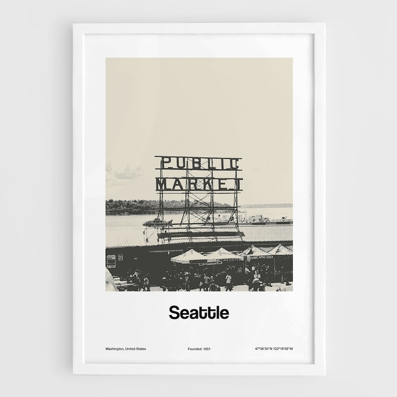 Seattle Poster - Etsy